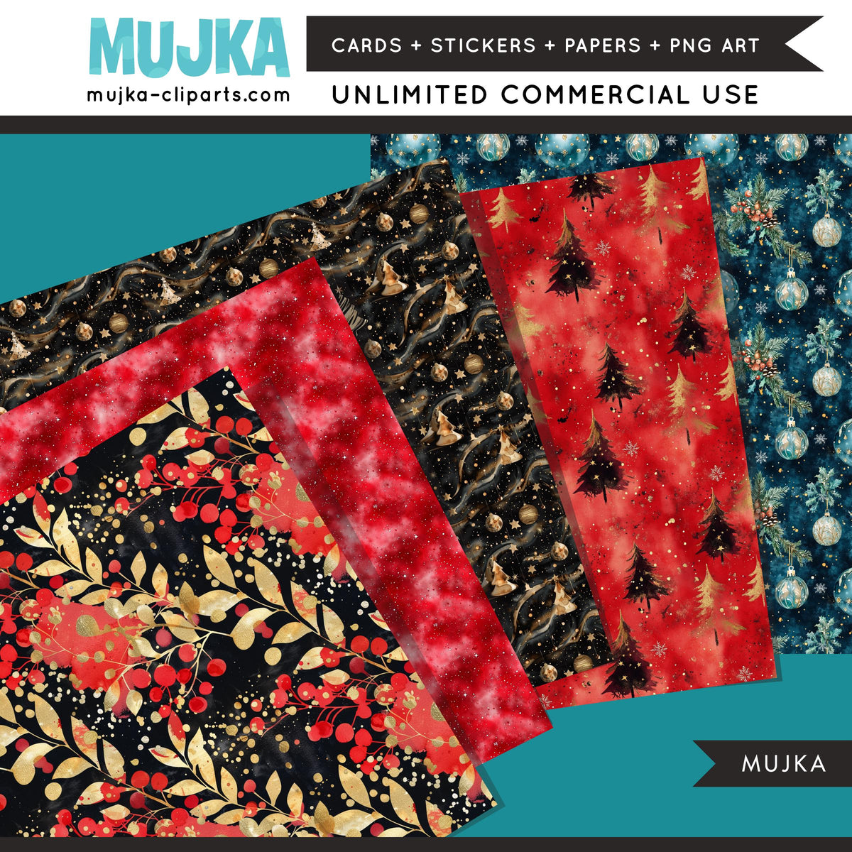 Christmas digital papers, glam gold Christmas backgrounds, Seamless su ...