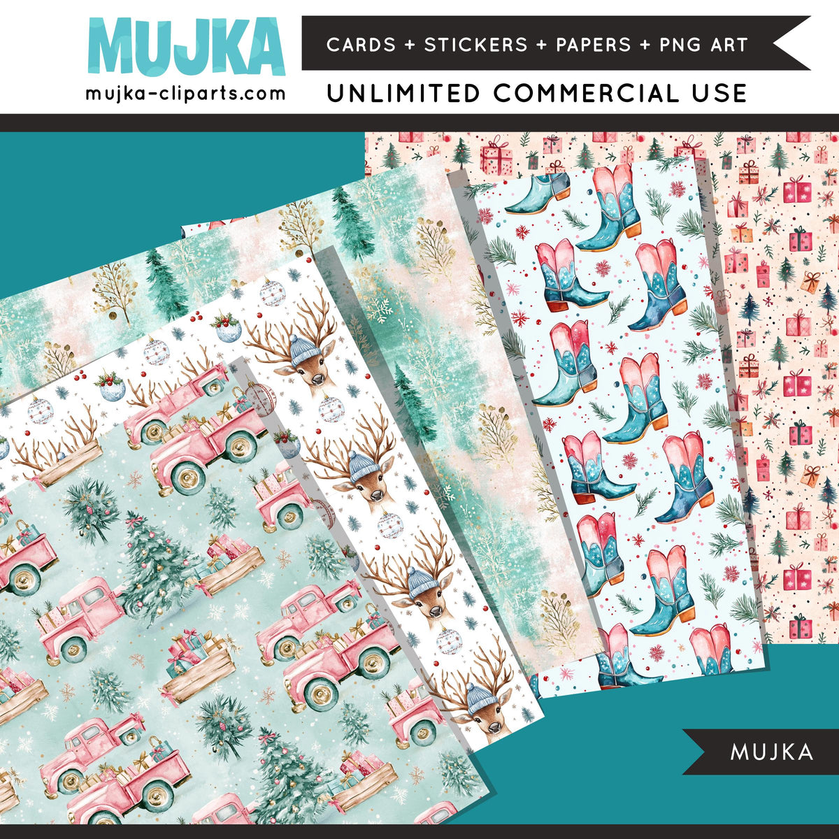Christmas digital papers, Shabby Pink backgrounds, Santa digital paper ...