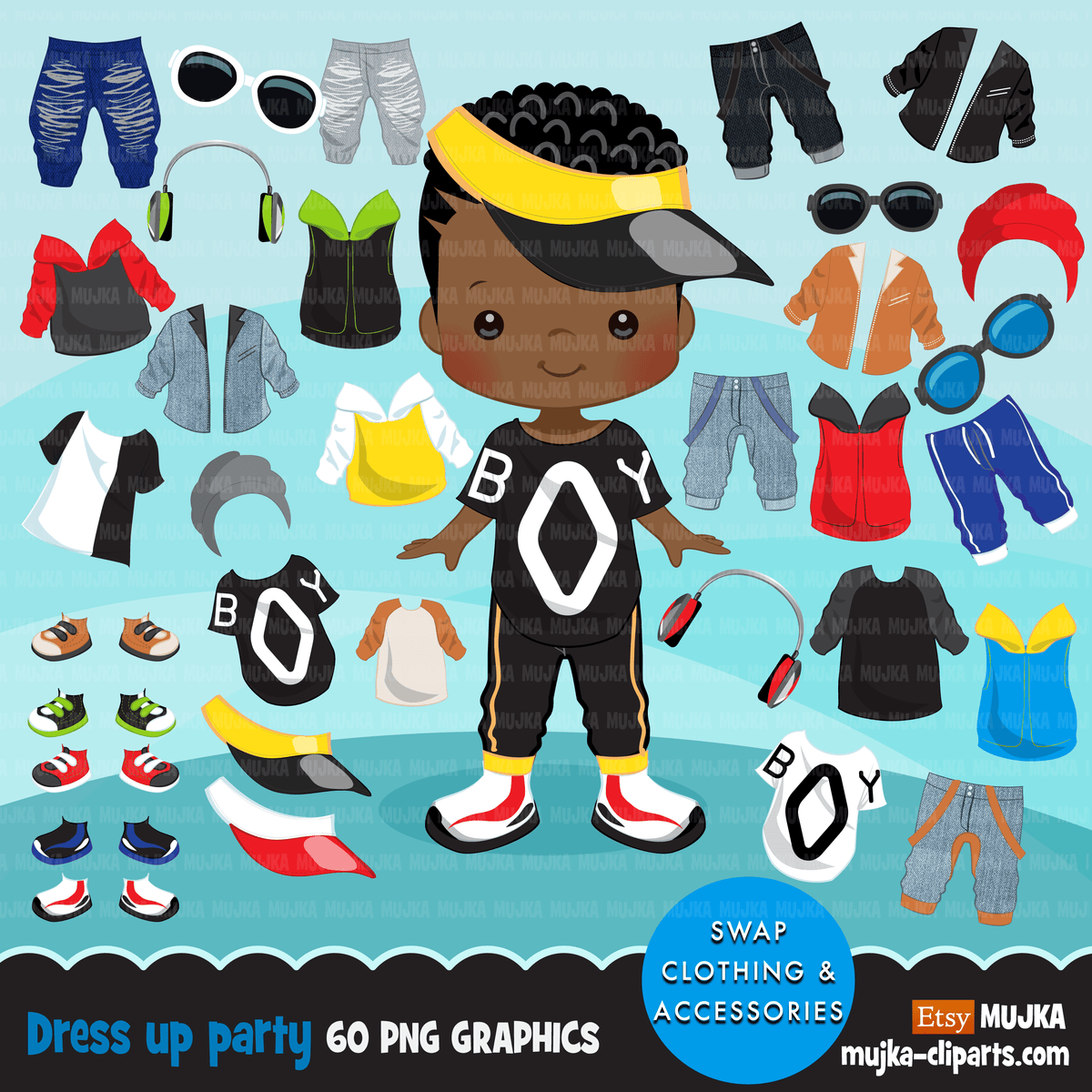 Paper Doll clipart Bundle, Dress up graphics, fashion outfits for kids ...