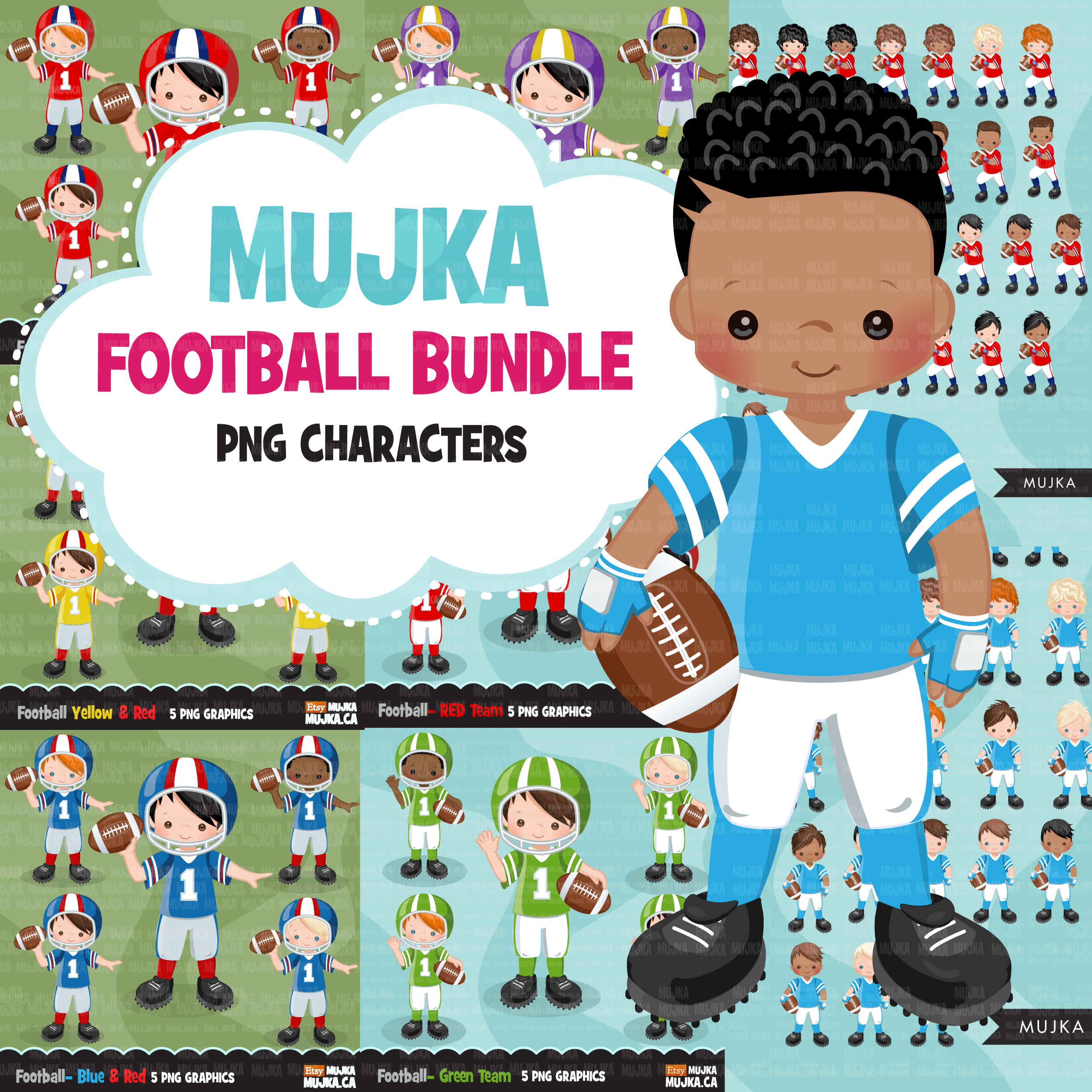 Kids Playing Football Clipart