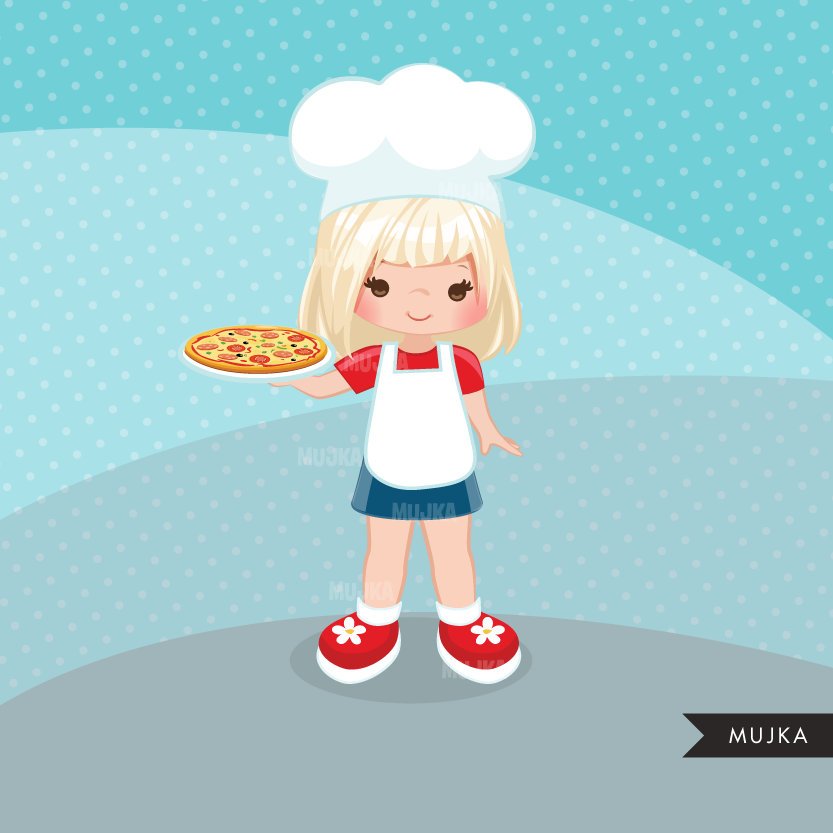 Pizza Chef Clipart, girl chef – MUJKA CLIPARTS