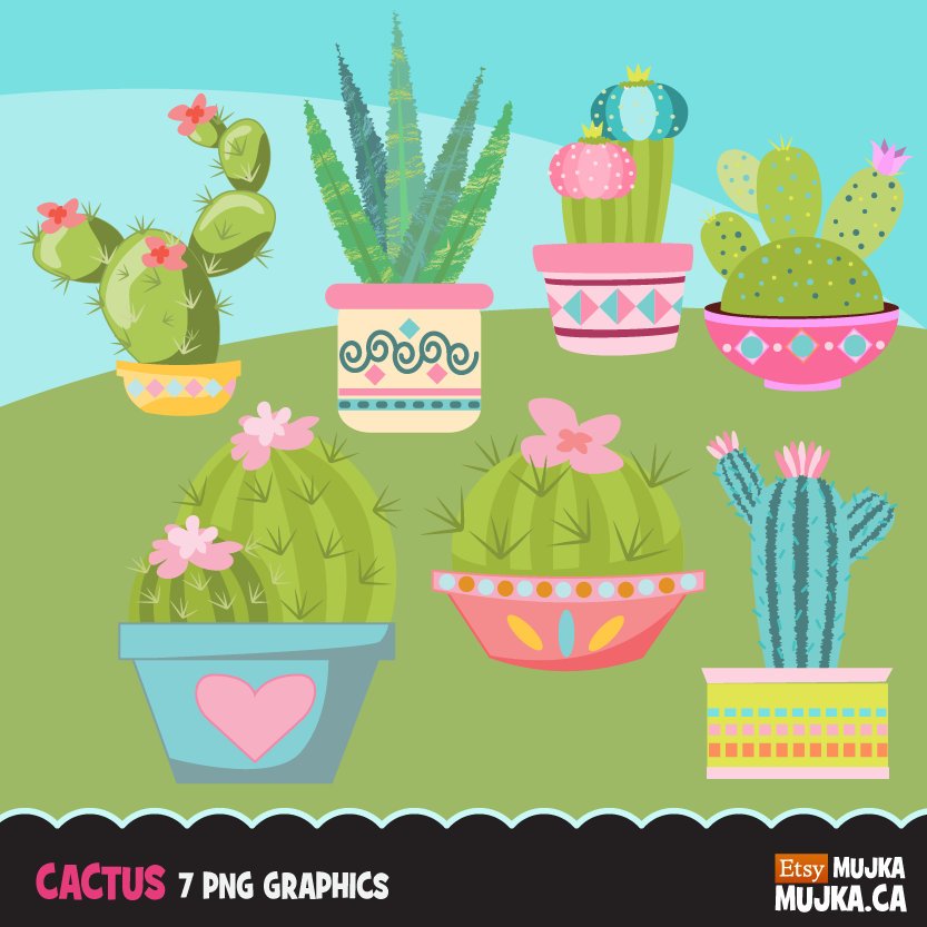 Cactus clipart summer – MUJKA CLIPARTS