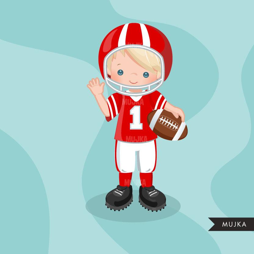 Football clipart, boy in red jersey – MUJKA CLIPARTS