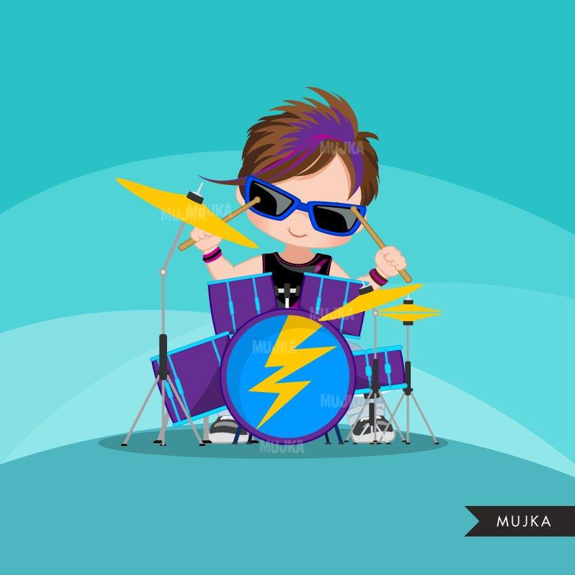Rockstar Boy Clipart, african american drummer boy – MUJKA CLIPARTS