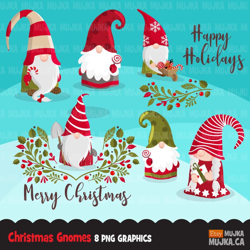 Christmas gnomes Clipart – MUJKA CLIPARTS