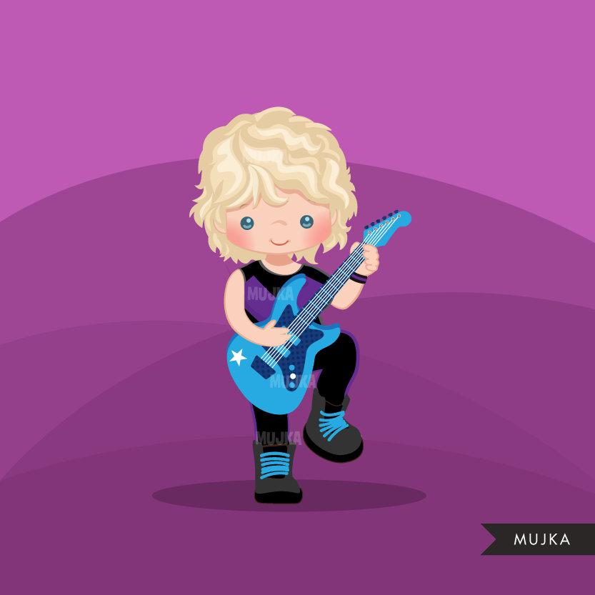 Rockstar Boy Clipart, guitarist – MUJKA CLIPARTS