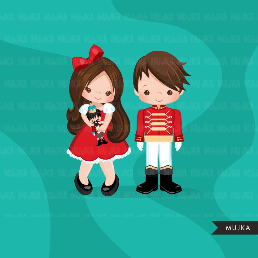 Christmas clipart, Nutcracker ballet girl in red – MUJKA CLIPARTS