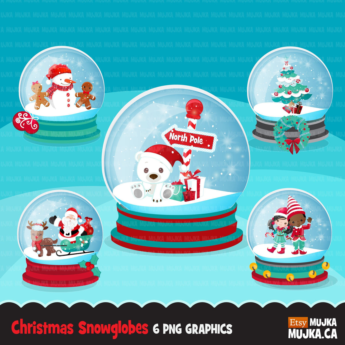 Christmas snow globe clipart winter – MUJKA CLIPARTS
