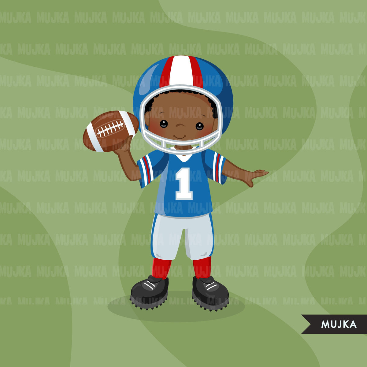 Football clipart, boy in red and blue throwing – MUJKA CLIPARTS