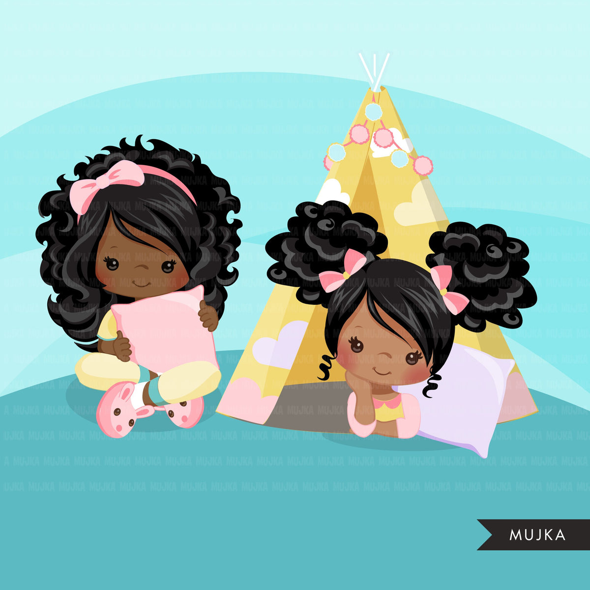 Slumber party with black girl clipart – MUJKA CLIPARTS