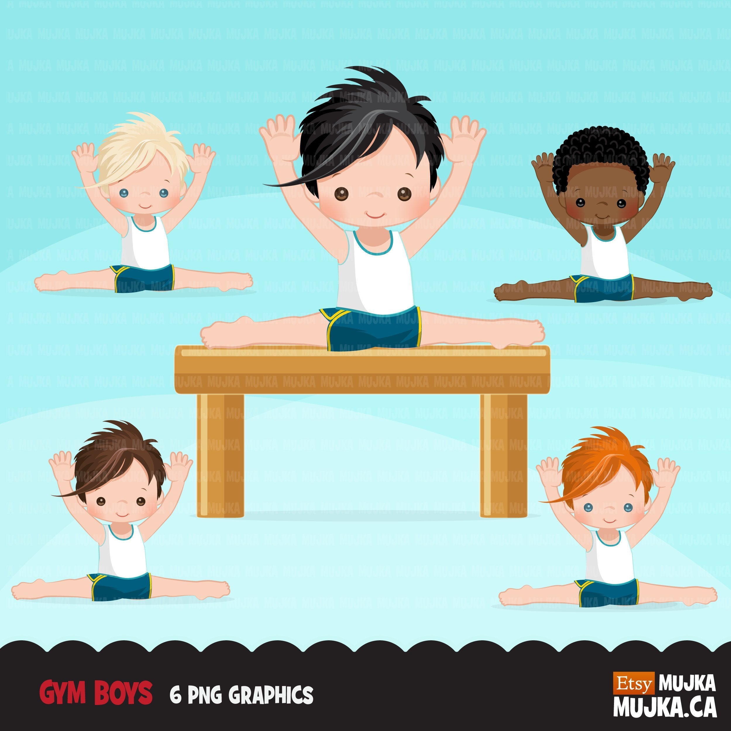 Boy Gymnastics Clip Art