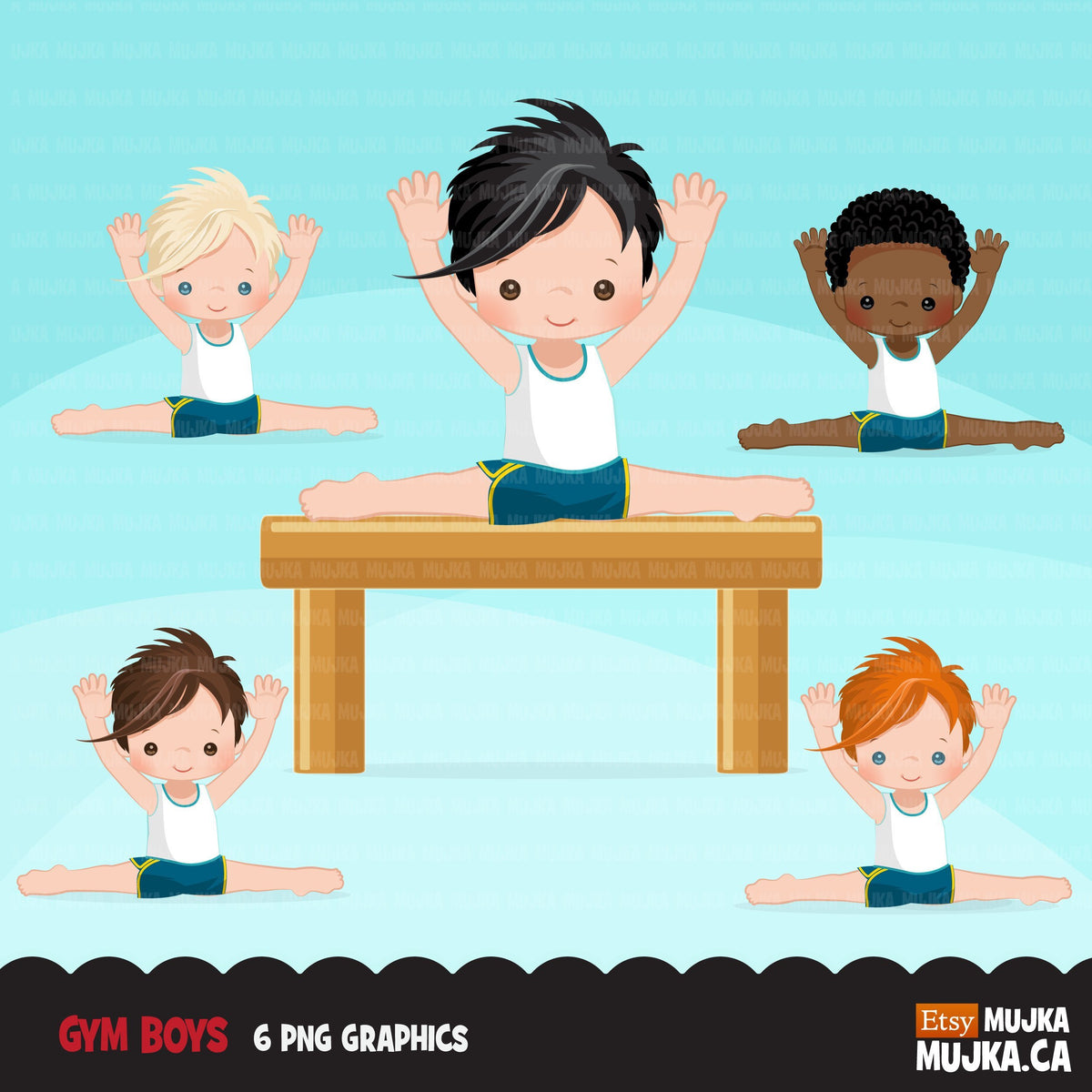 Gymnastics Clipart, Boy in balance bar – MUJKA CLIPARTS