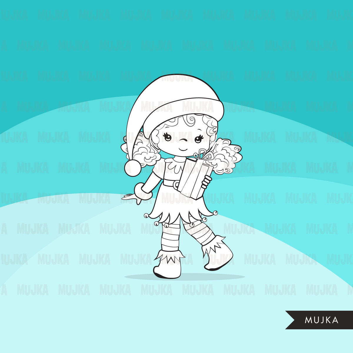 Christmas Elf Digital stamps, Girl and boy – MUJKA CLIPARTS