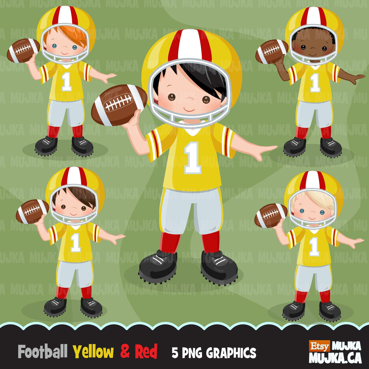 American Football Boy clipart, football player, sports designs – MUJKA ...