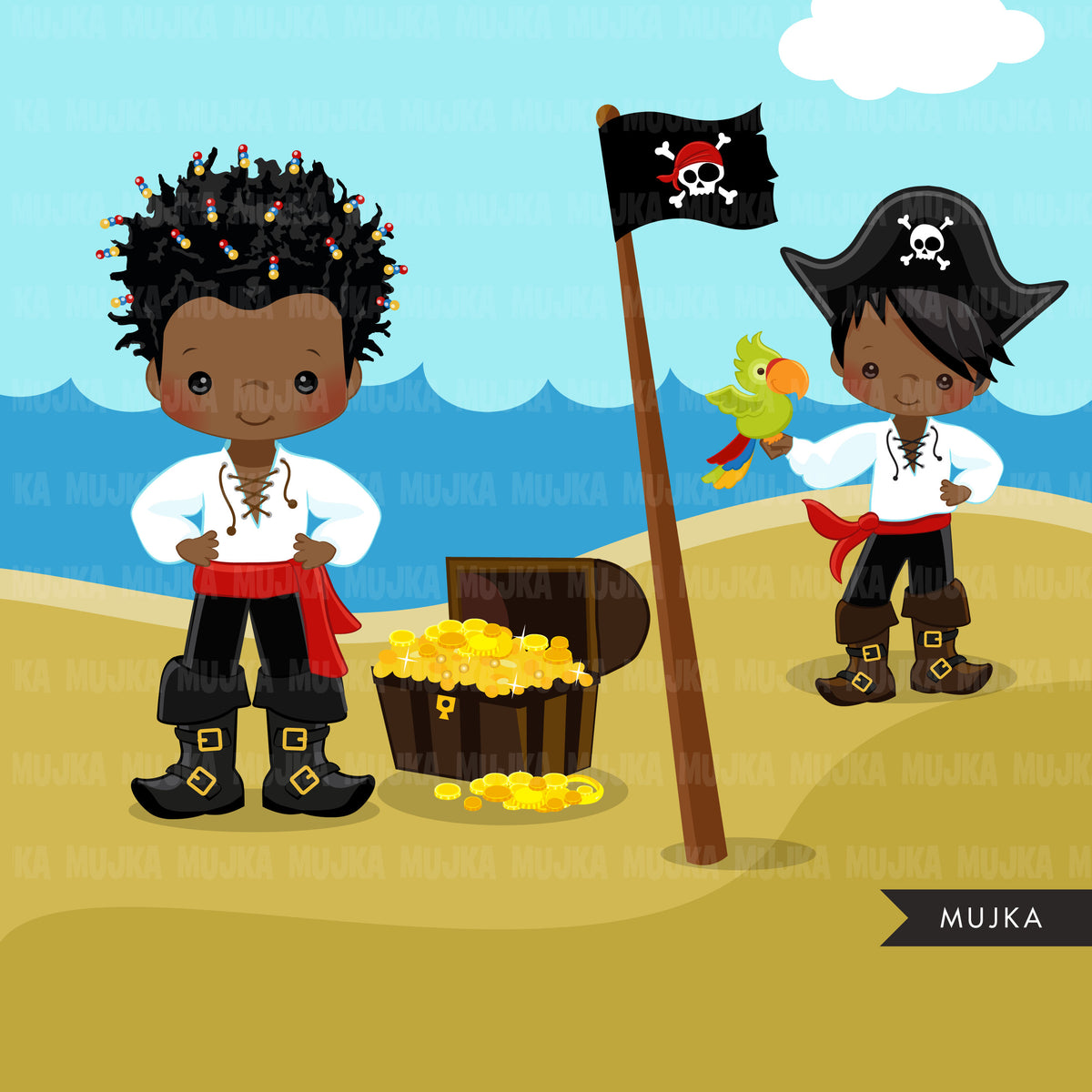 Boy Pirate clipart African American – MUJKA CLIPARTS