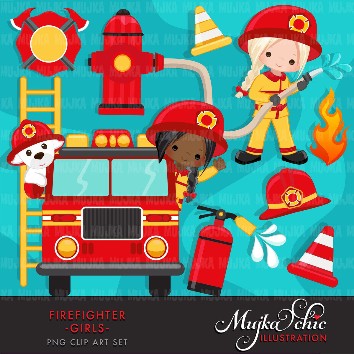 Firefighter Girl Clipart – MUJKA CLIPARTS
