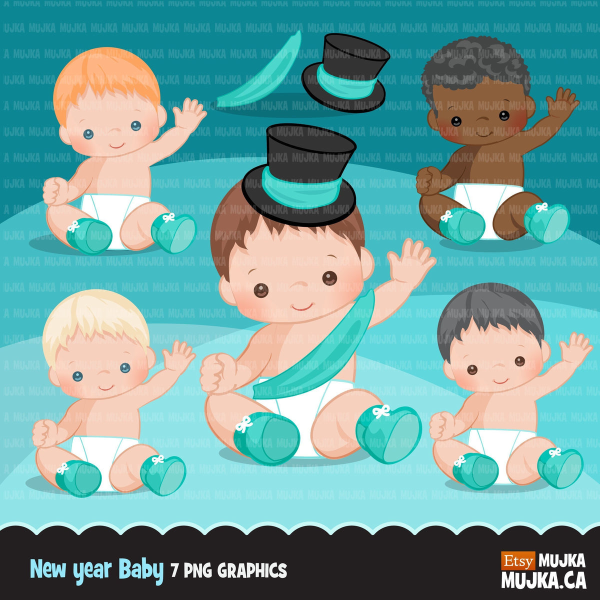New Year baby clipart. Baby boy – MUJKA CLIPARTS