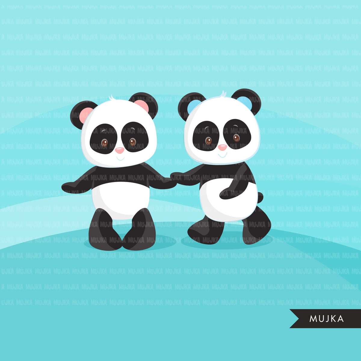 Baby Panda Clipart. Cute Panda, animal graphics – MUJKA CLIPARTS