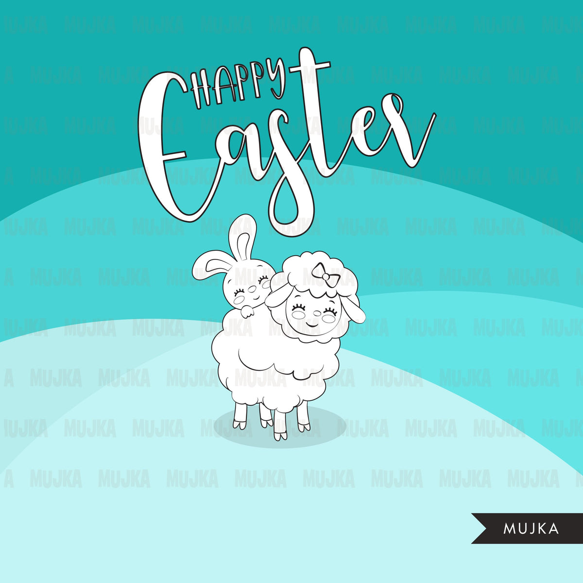 Easter animals Digital Stamps – MUJKA CLIPARTS