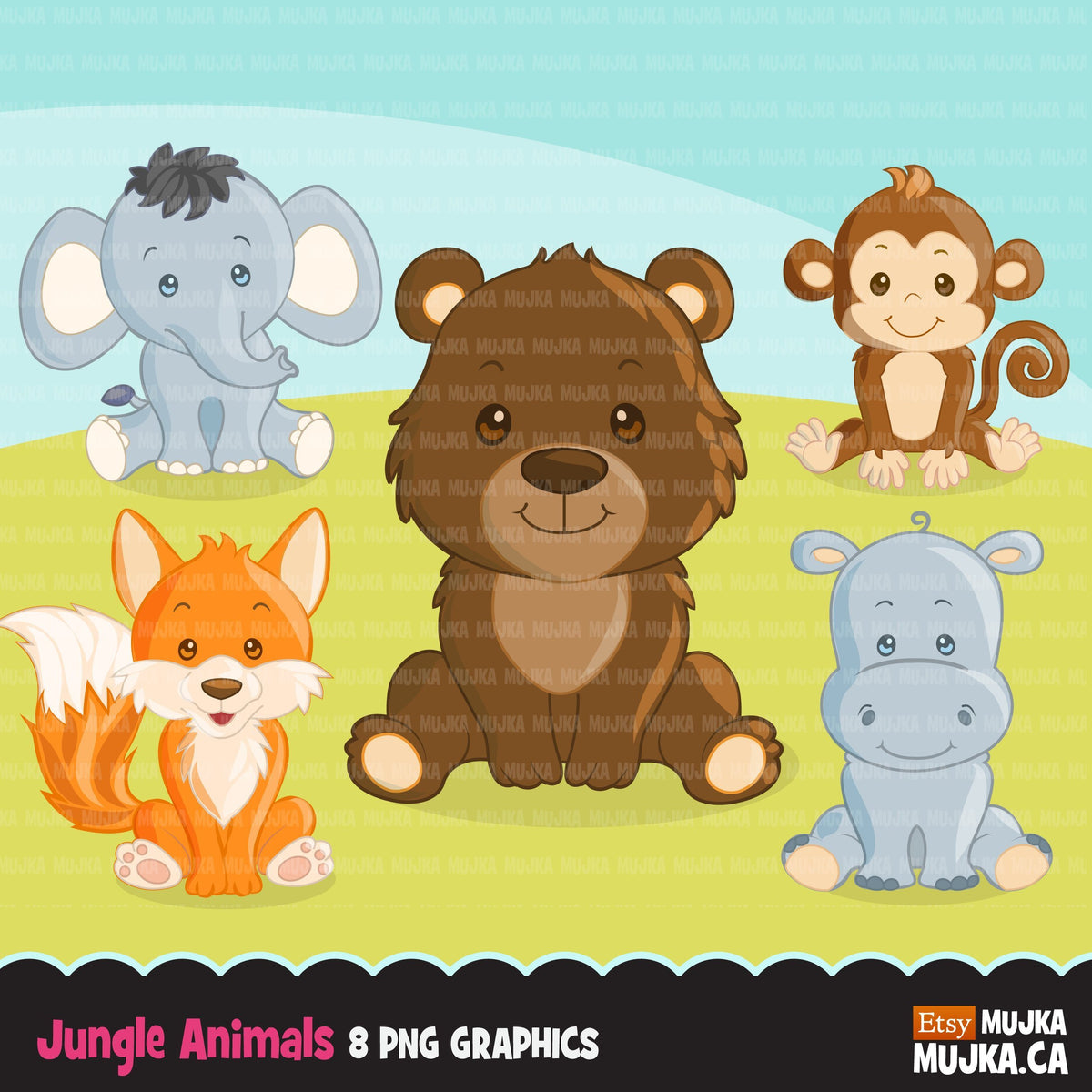 Jungle animals clipart – MUJKA CLIPARTS