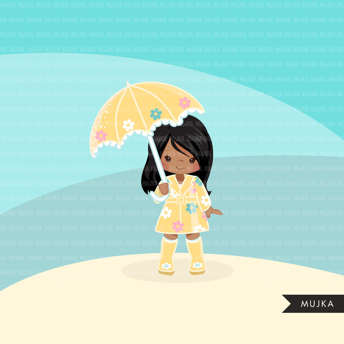 Spring showers girl clipart, little girl png – MUJKA CLIPARTS