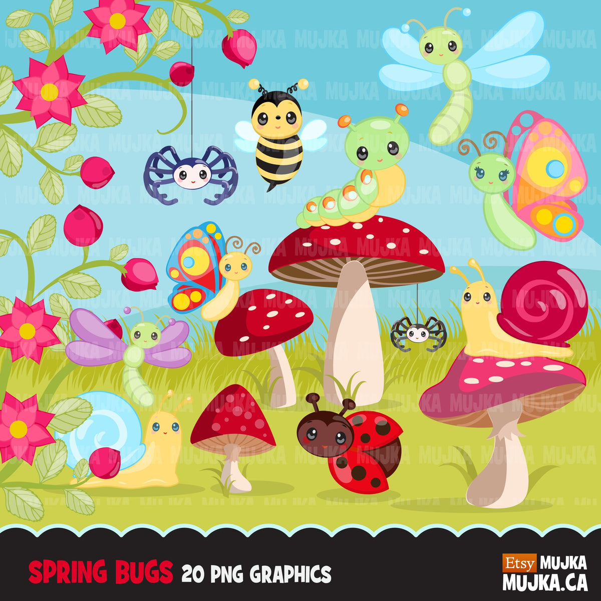 Spring bugs, animal clipart – MUJKA CLIPARTS