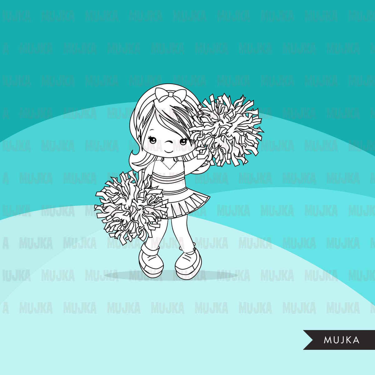 Cheerleader Digital Stamps – MUJKA CLIPARTS