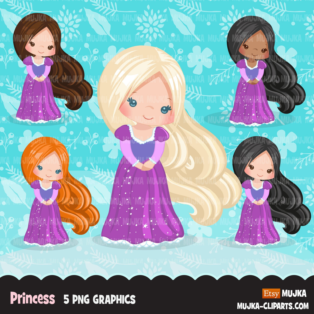 Princess clipart, fairy tale graphics, girls story book, purple prince ...