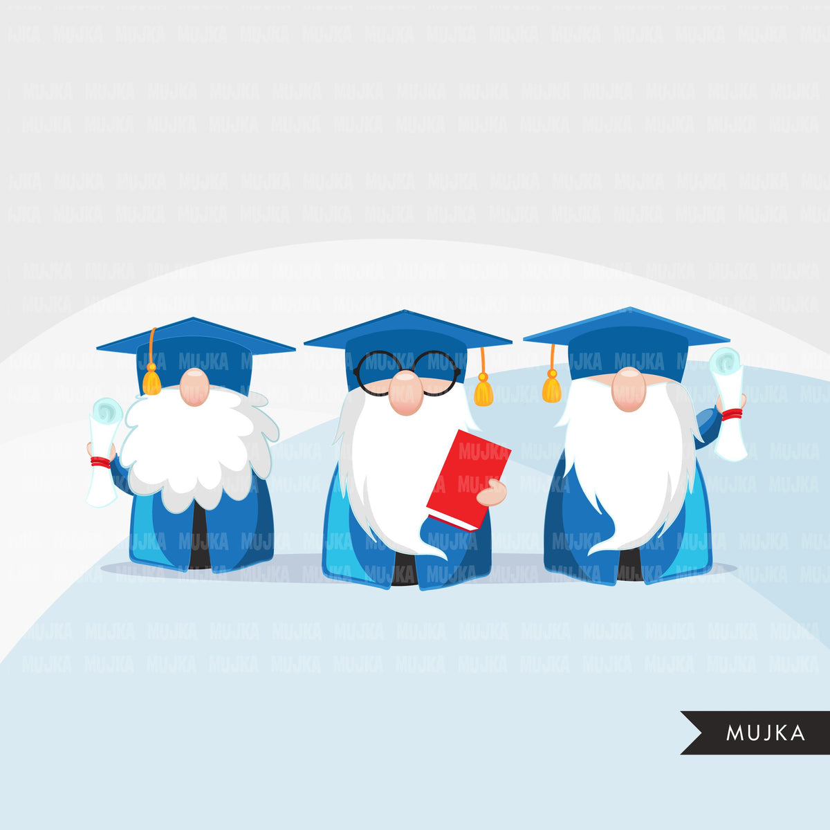 Graduation gnomes clipart, student reading book, school clip art, teac ...