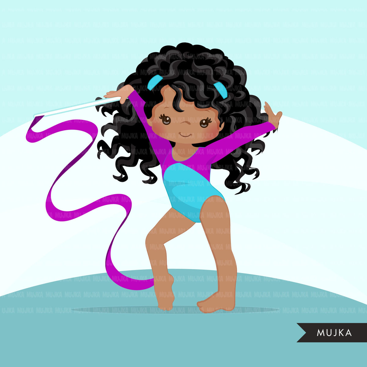 Gymnastics Clipart, Gymnast black girls, sports, school activity, comm ...