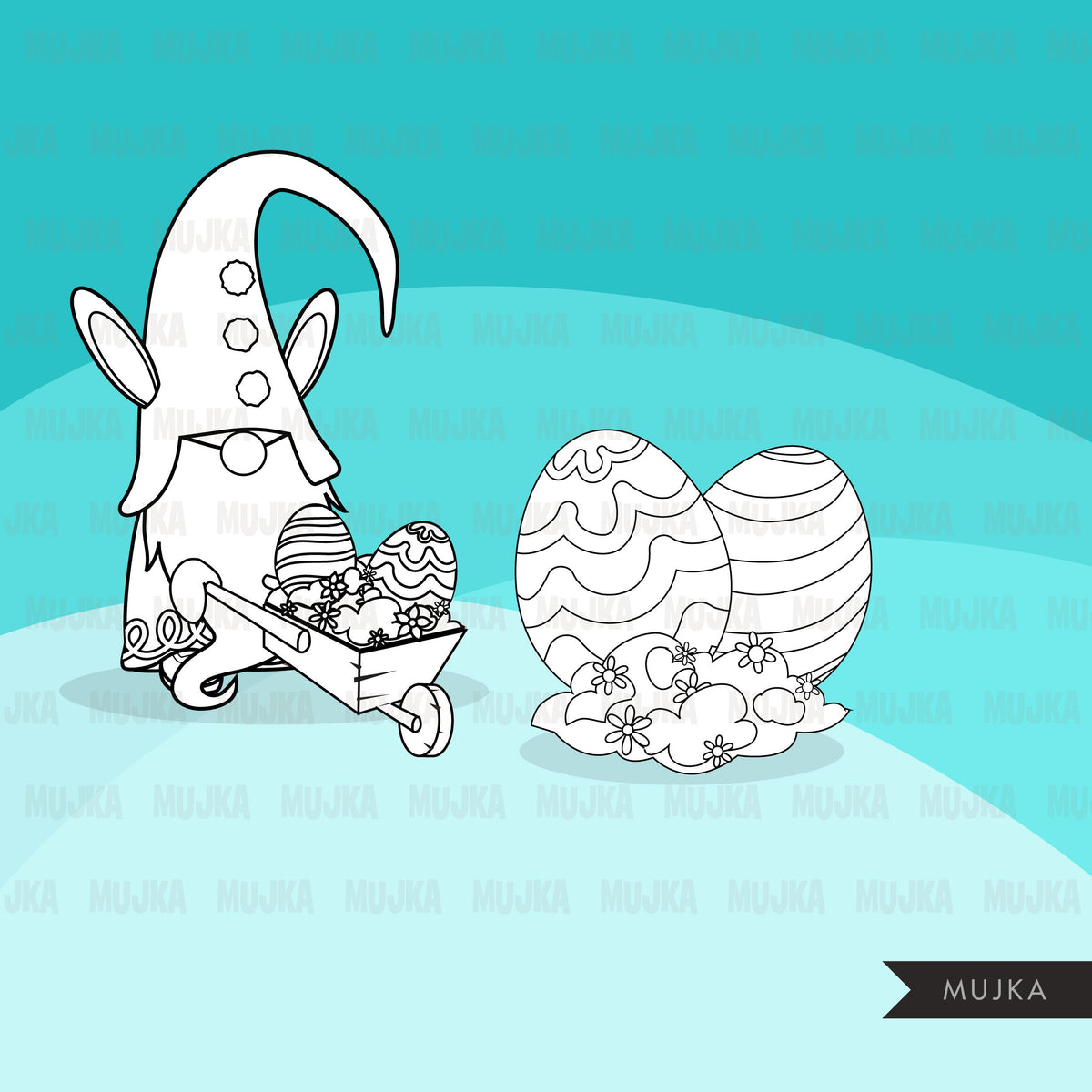 Easter gnomes Digital stamps, Mushroom house, easter eggs, Scandinavia ...