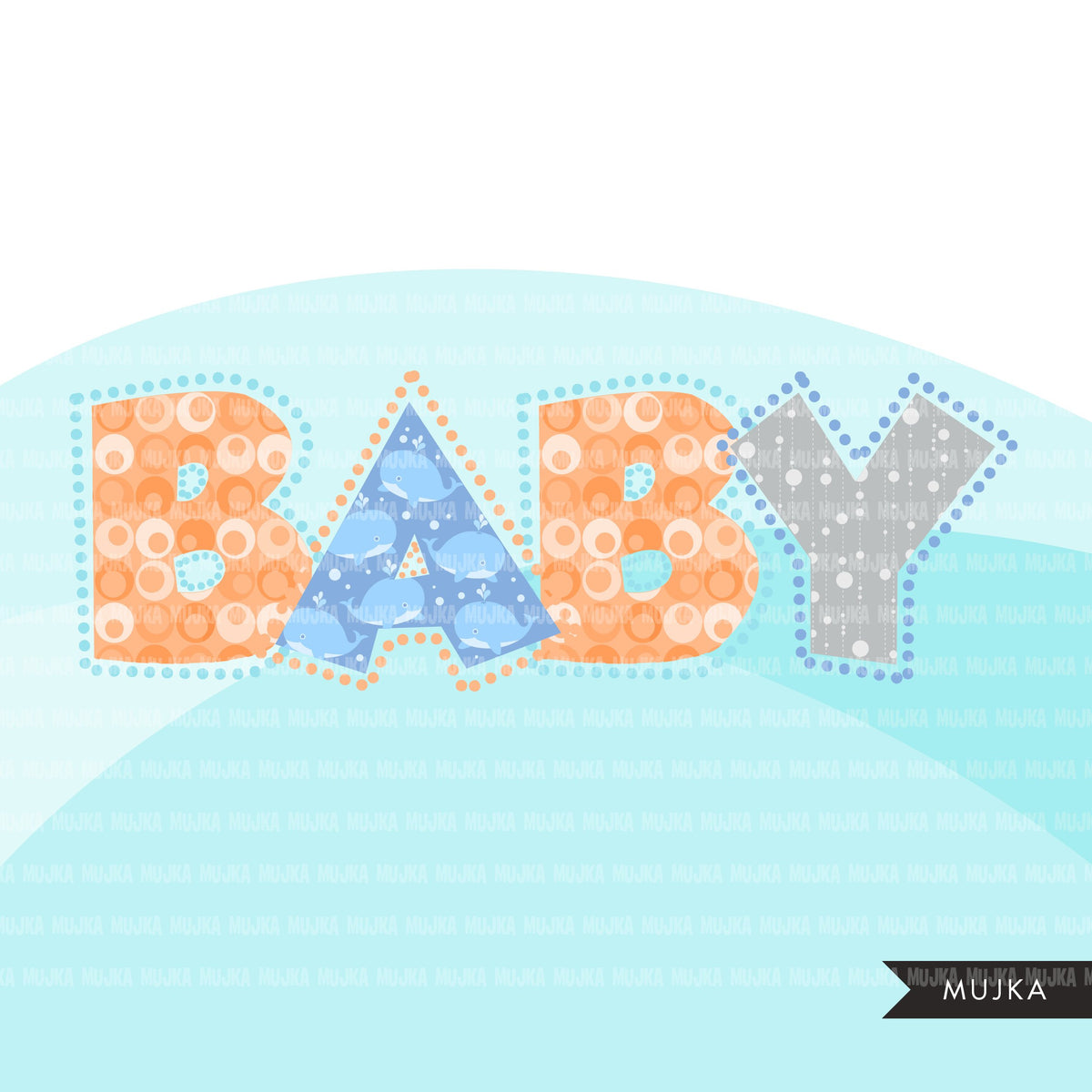 Baby Boy Alphabet Clipart, dotted lines, stackable, boy birthday, baby ...