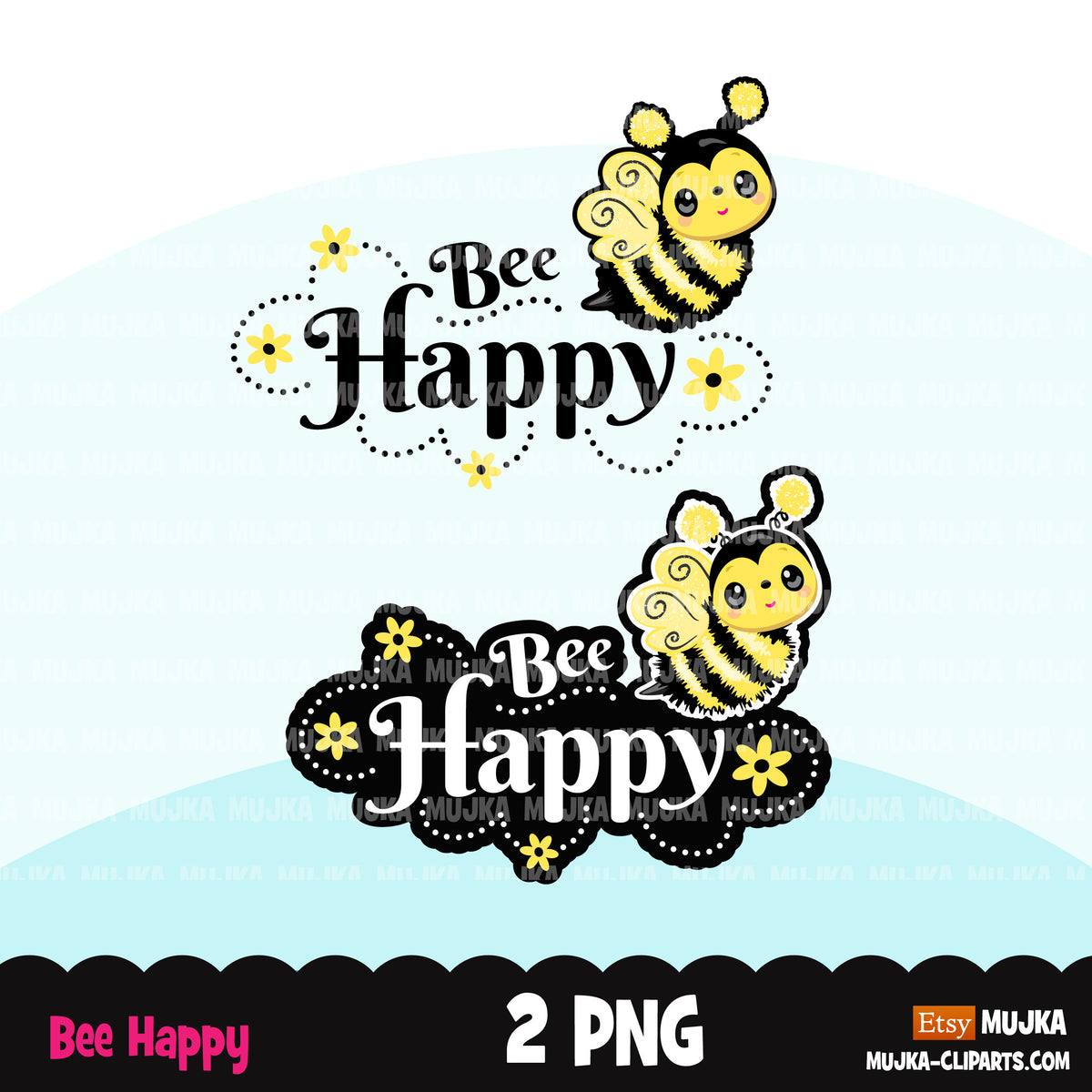 Bee Happy clipart, Bee happy sublimation designs digital download, Eas ...