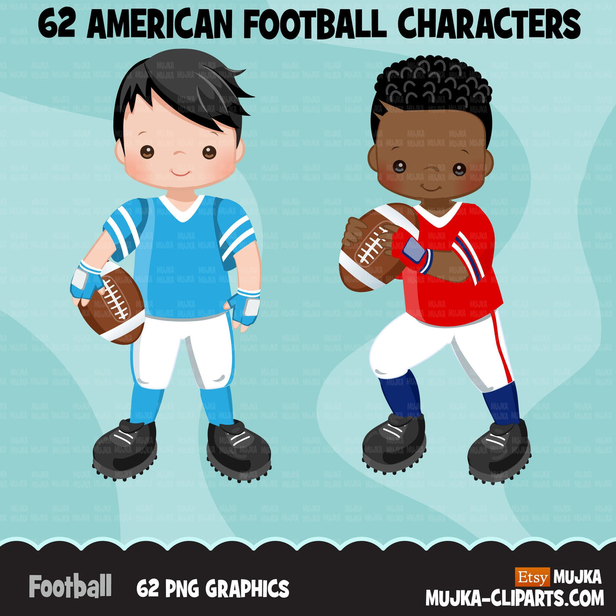 American Football Clipart Bundle, American football players, sports su ...