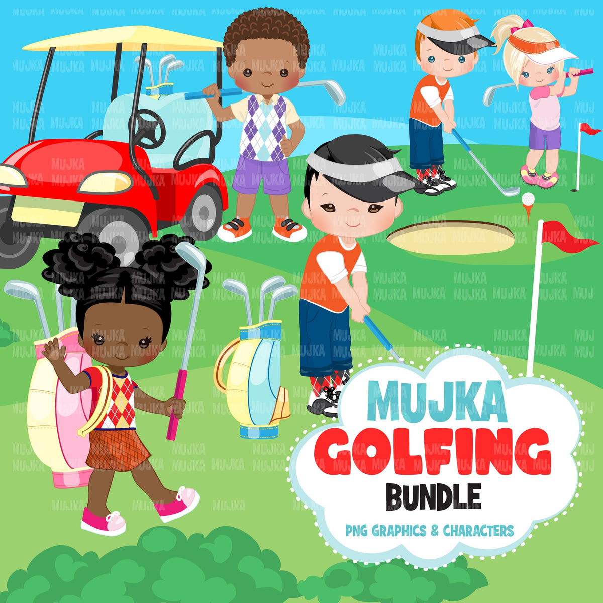 Golf clipart, golf bundle, golfing kids, golf sublimation designs, gol ...