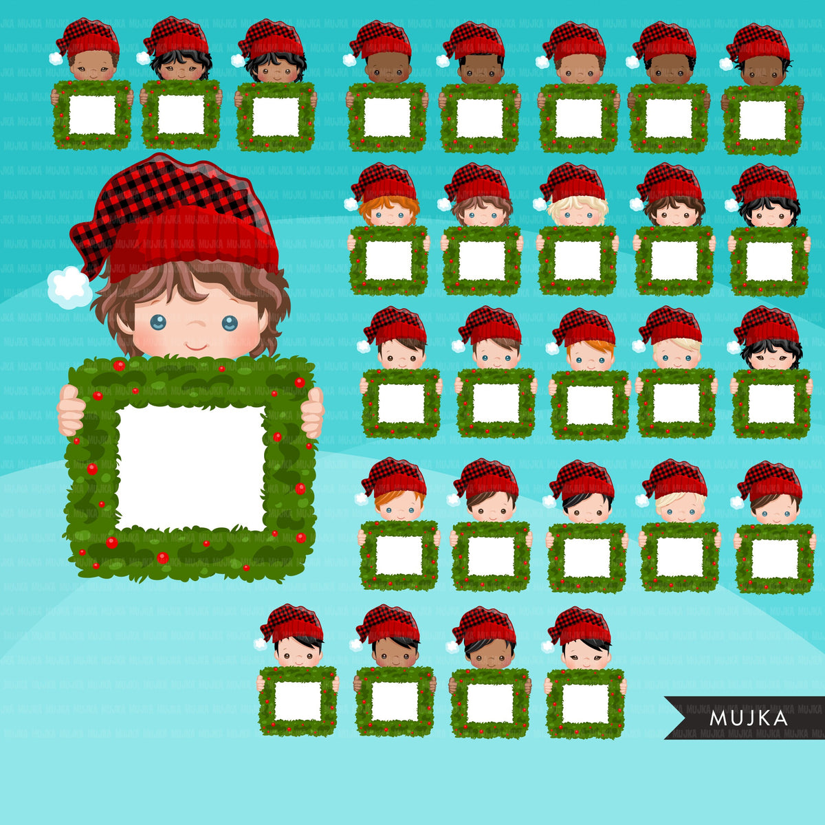 Christmas Clipart, Christmas Peekaboo Bundle, Peekaboo girl, peekaboo ...