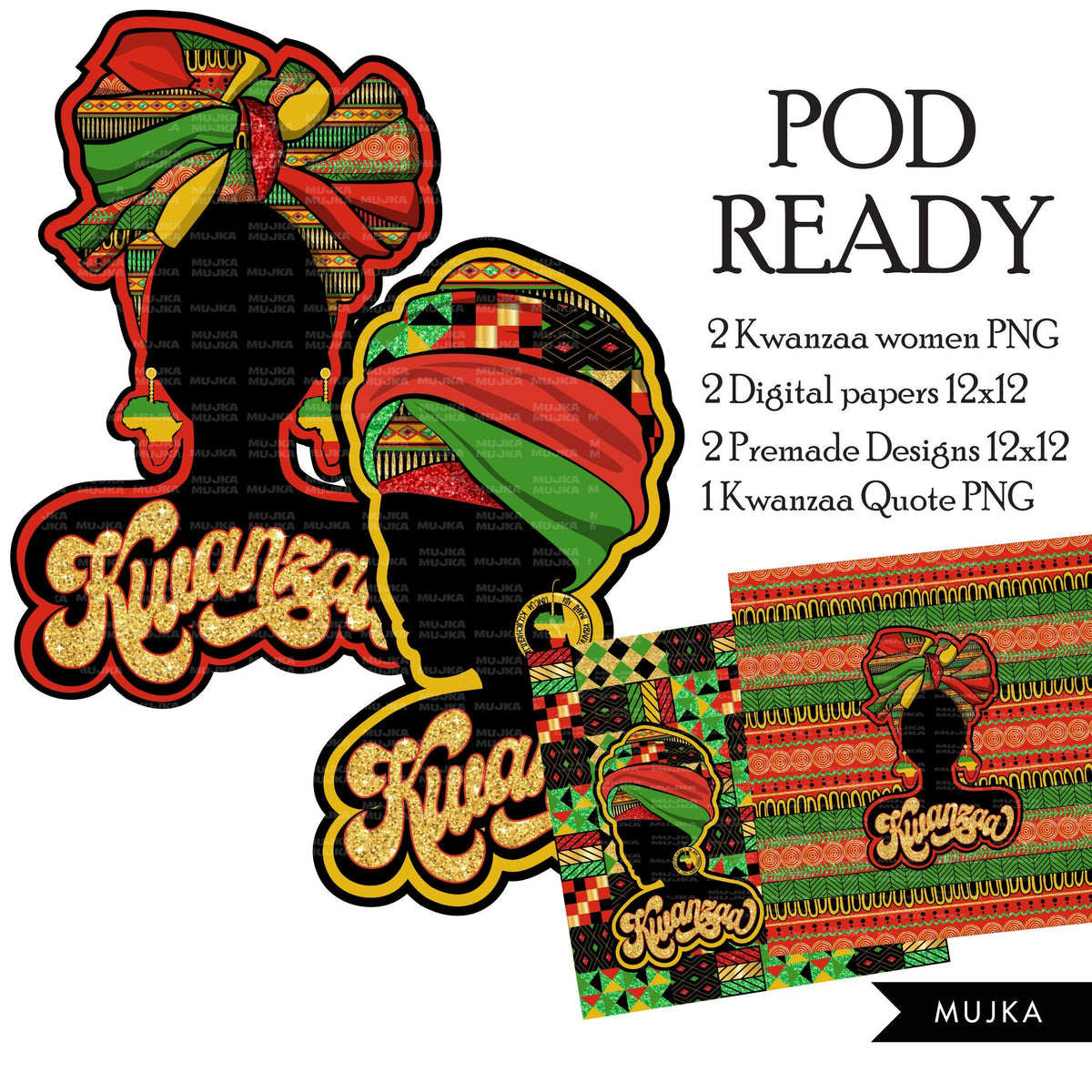Kwanzaa png, black woman png, kwanzaa digital papers, silhouette woman ...