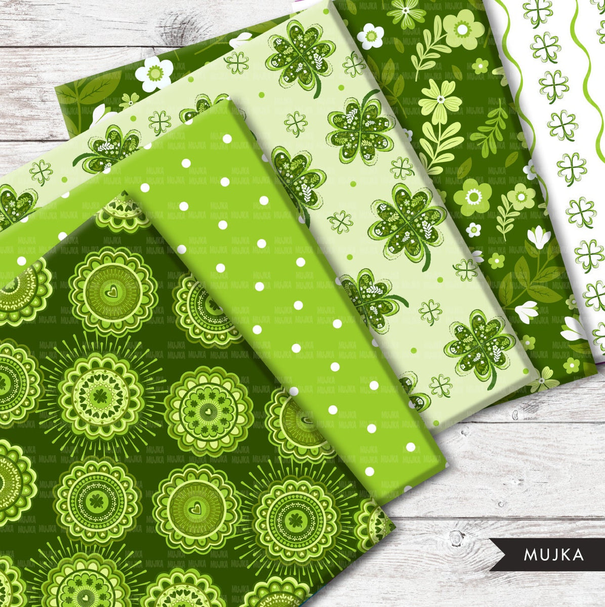 St Patricks Day digital papers, st patricks patterns, png seamless pat ...