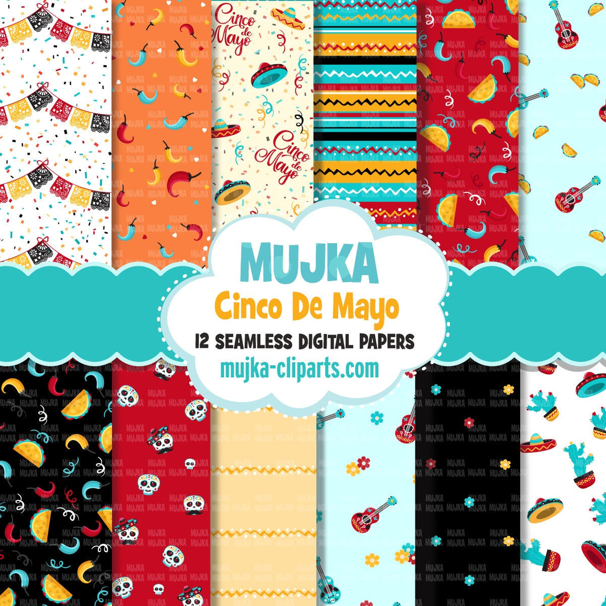 Cinco de Mayo digital papers, Mexican digital papers, cinco de mayo pn ...