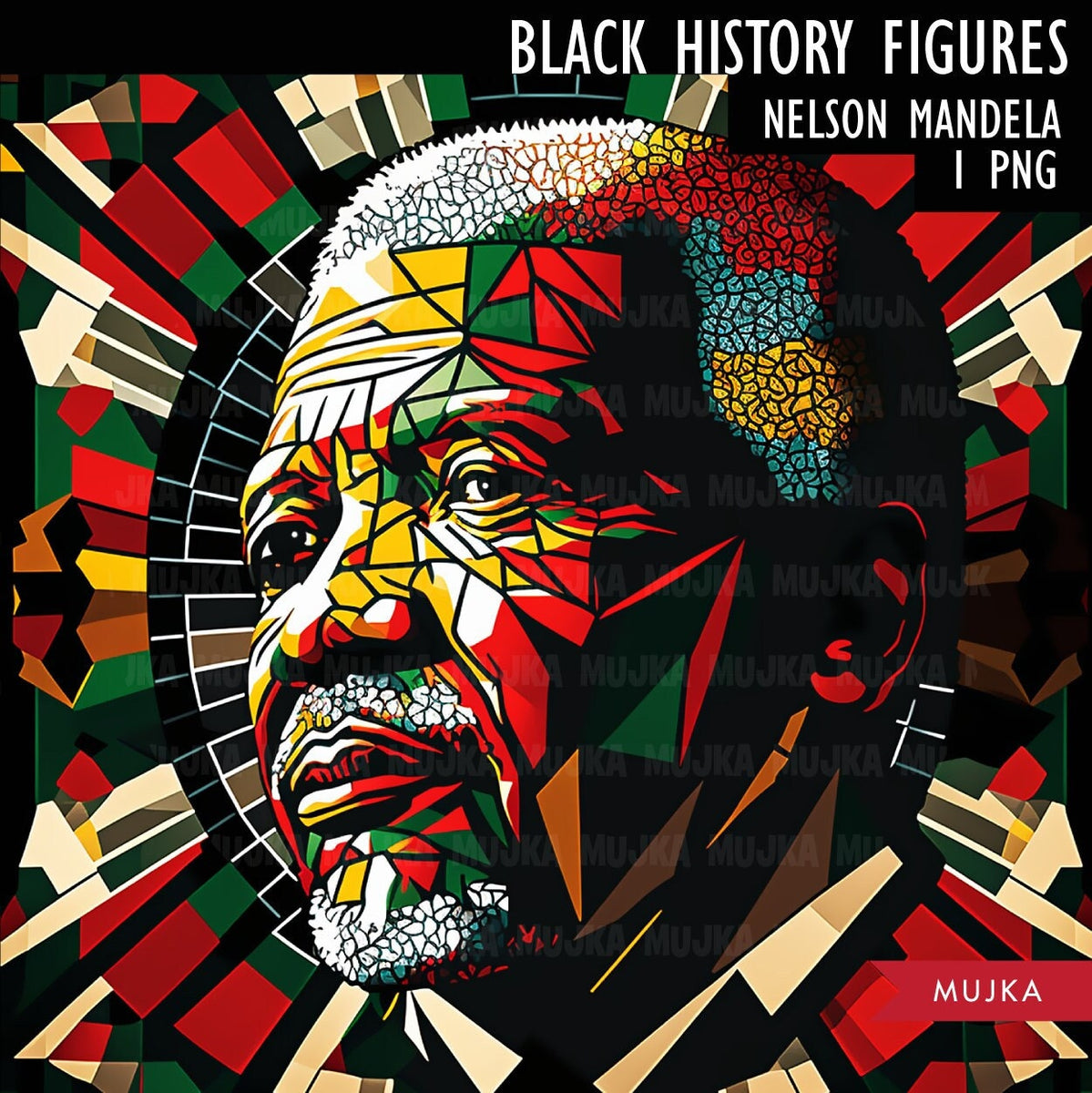 Black History PNG, Nelson Mandela poster, Black History Cards, printab ...
