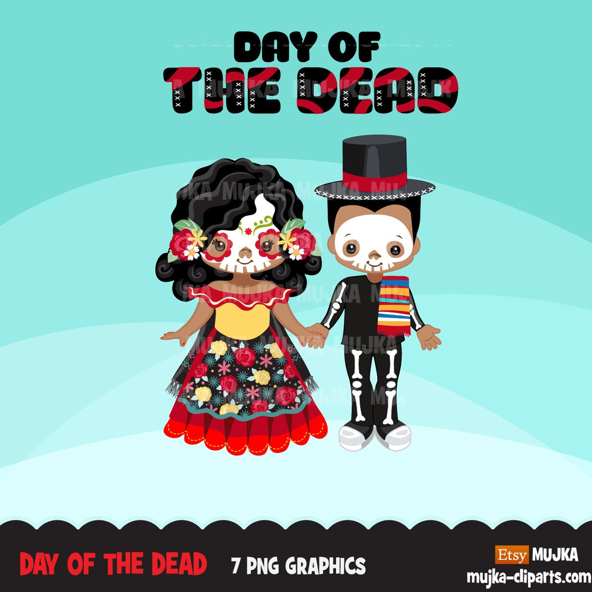 Day of the Dead PNG, Día De Los Muertos Clipart, Halloween graphics, M ...