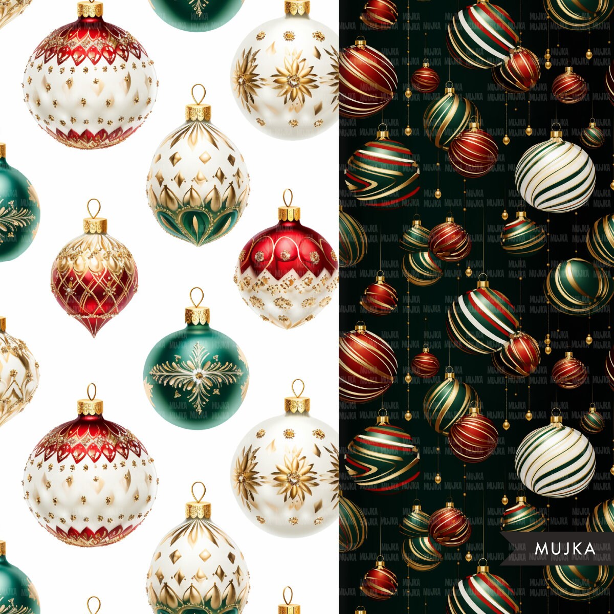 Christmas digital papers, Glam Black and gold Christmas papers, Noel b ...