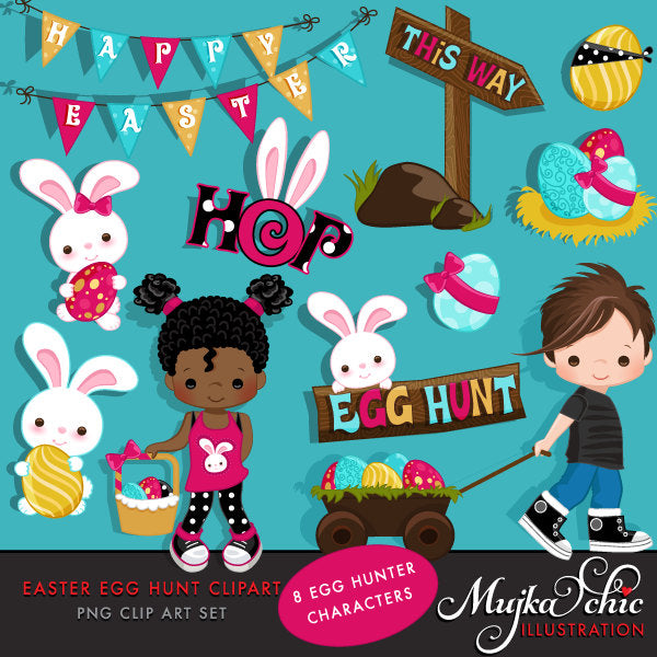 Easter Egg Hunt Clipart – MUJKA CLIPARTS