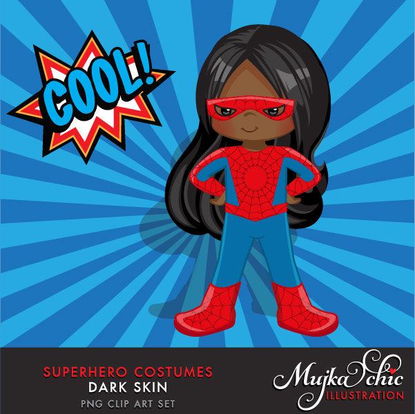 Superhero Clipart. Super black girl Costumes – MUJKA CLIPARTS