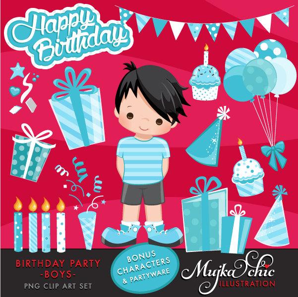 Boy Birthday Party Clipart – MUJKA CLIPARTS