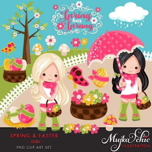 Spring & Easter Cliparts for Girls – MUJKA CLIPARTS
