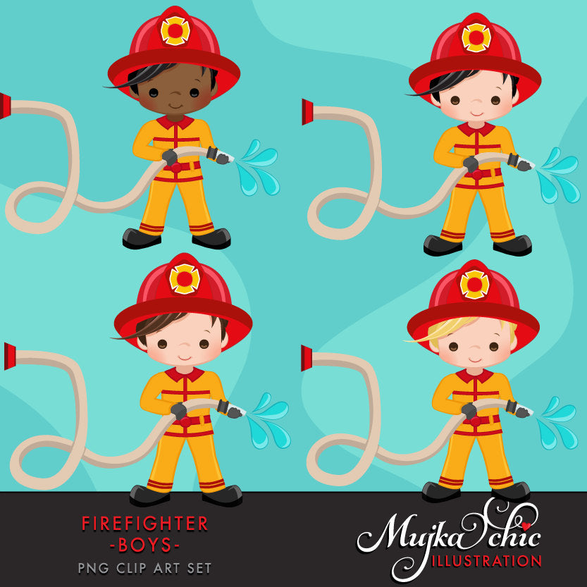 Firefighter Boys Clipart – MUJKA CLIPARTS