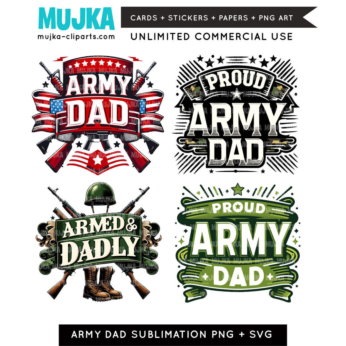 Proud Army Dad PNG SVG, Armed And Dadly Png, Fathers Day Gift, Army su ...
