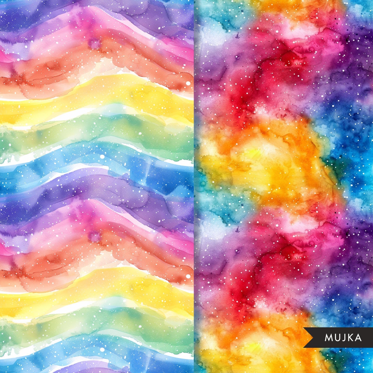 Rainbow Digital papers, Watercolor pride month background, watercolor ...