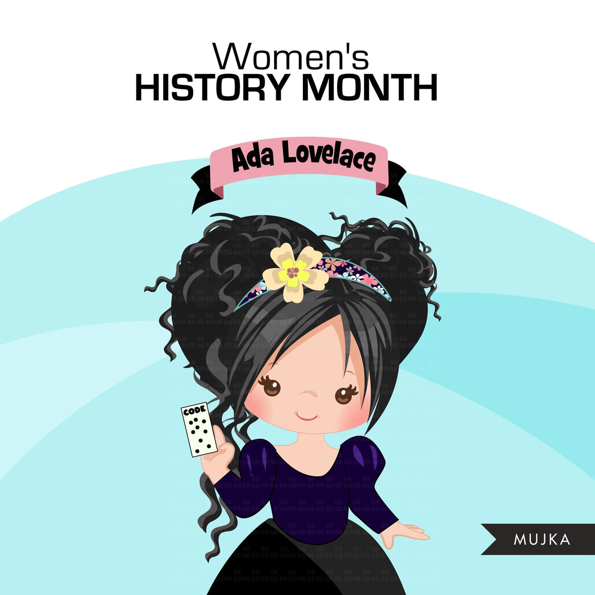 Women's History Month figures PNG clipart bundle, Marie Curie, Ada Lov ...